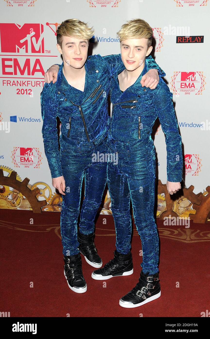Jedward aka John and Edward Grimes arriving for the 2012 MTV Europe ...