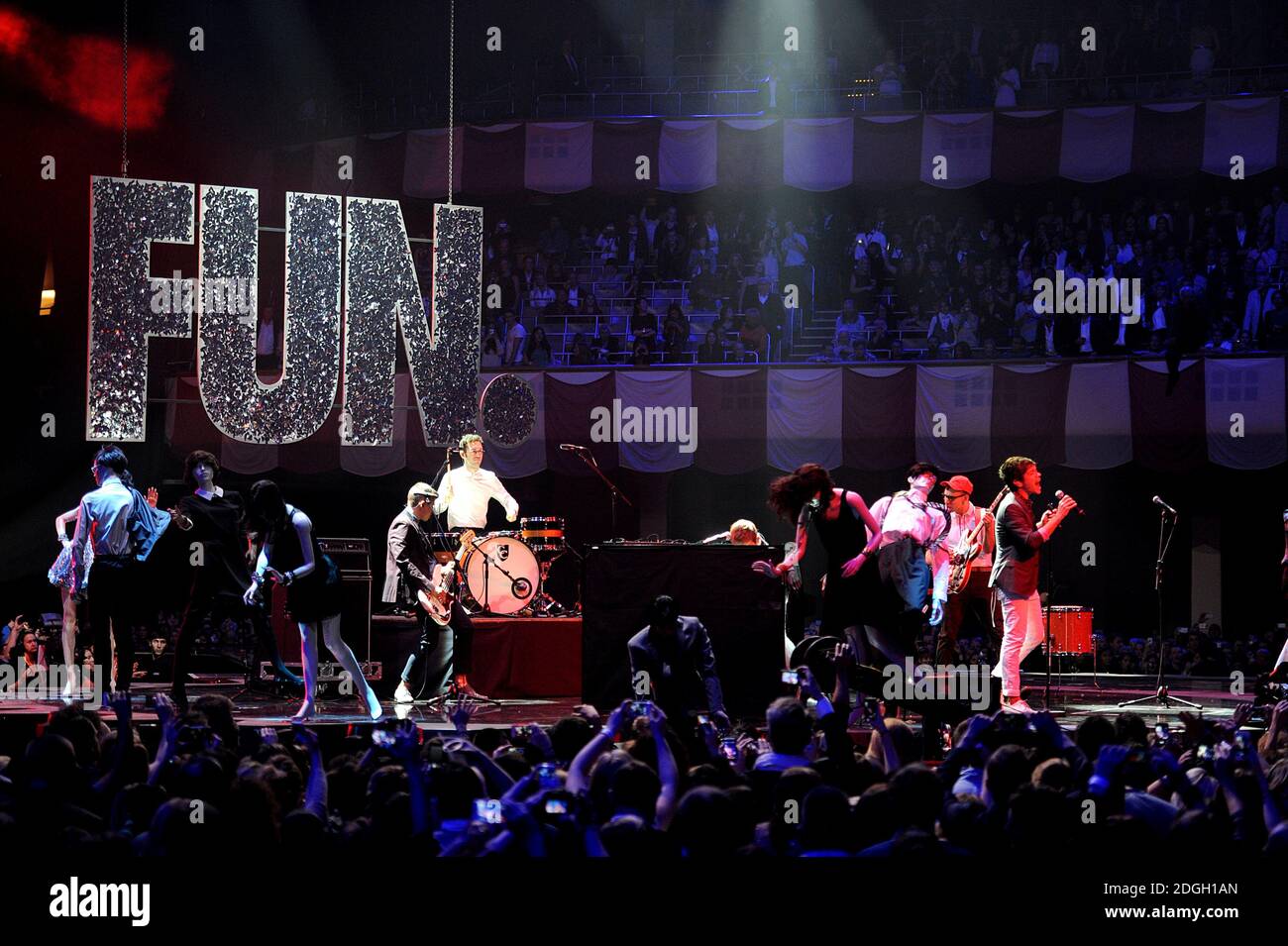 FUN. on stage during the 2012 MTV Europe Music Awards at the Festhalle ...