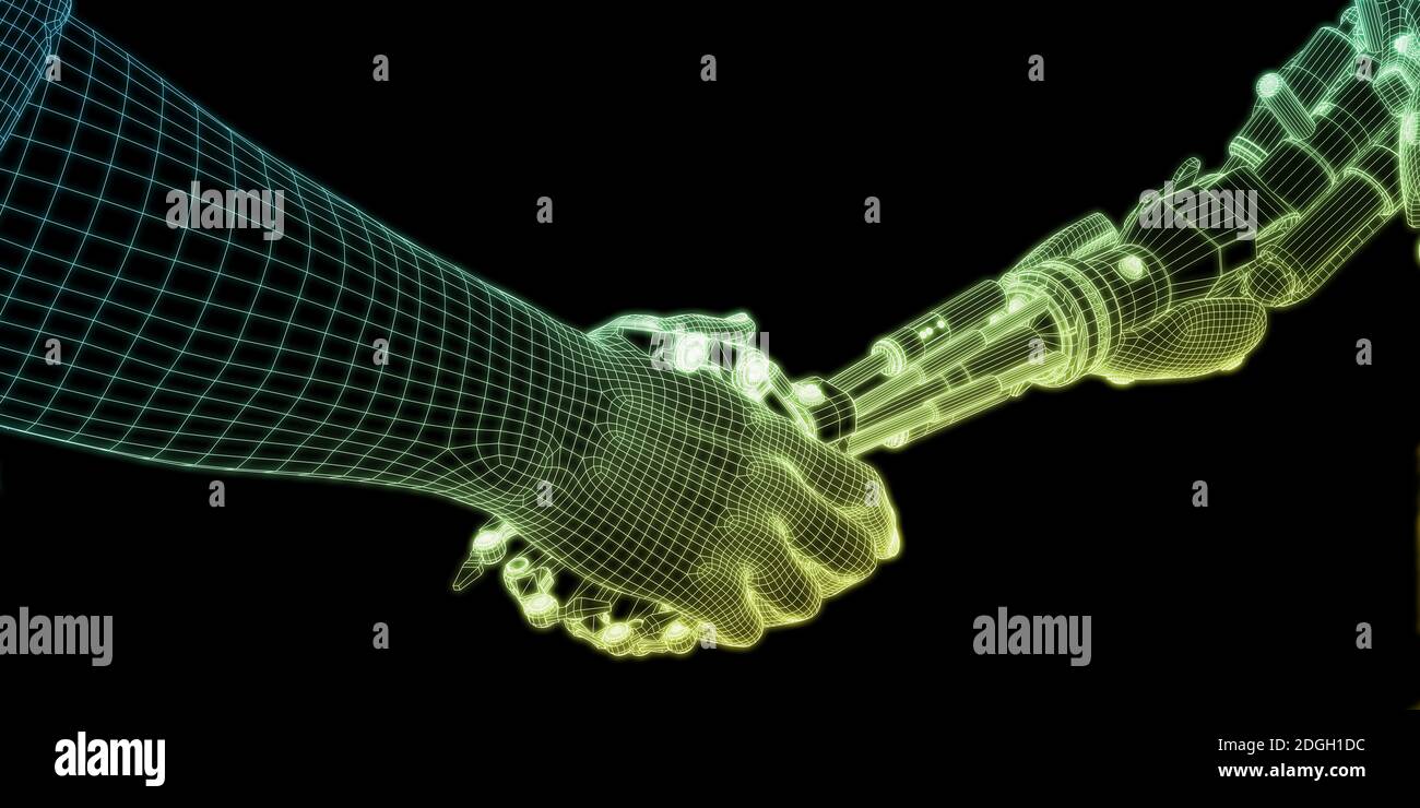 Man Machine Science Technology Collaboration Stock Photo - Alamy