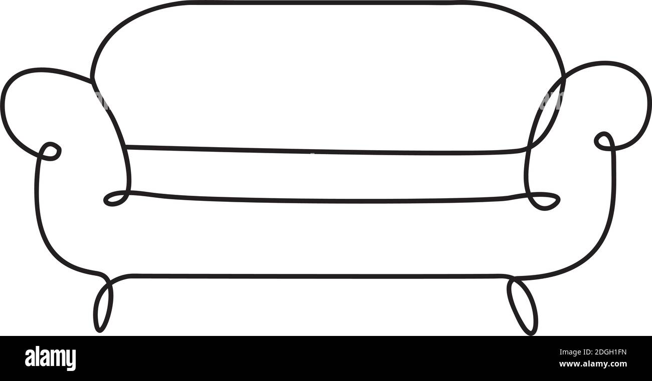 sofa livingroom forniture one line style icon vector illustration ...