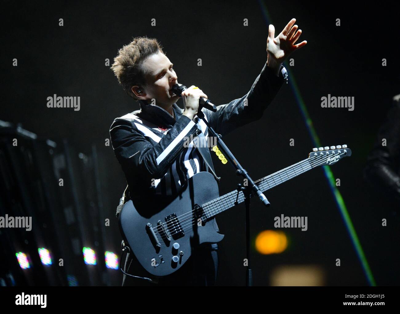 Muse on stage during the 2012 MTV Europe Music Awards at the Festhalle ...