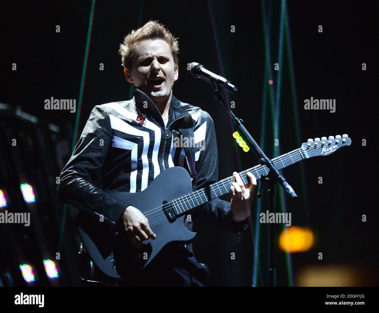 Muse on stage during the 2012 MTV Europe Music Awards at the Festhalle ...