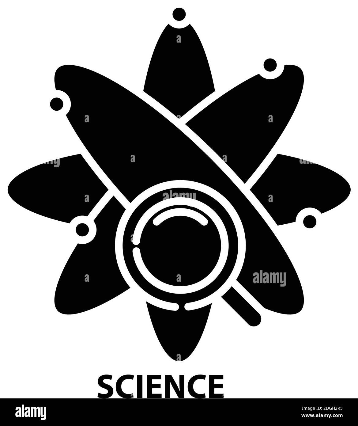 science icon, black vector sign with editable strokes, concept ...