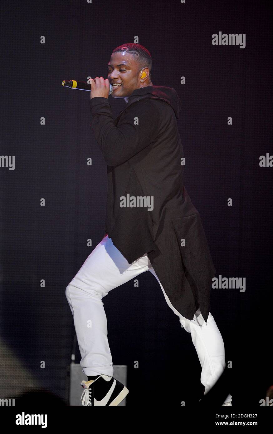 JB Gill of JLS on stage during the 2012 Capital FM Jingle Bell Ball at ...