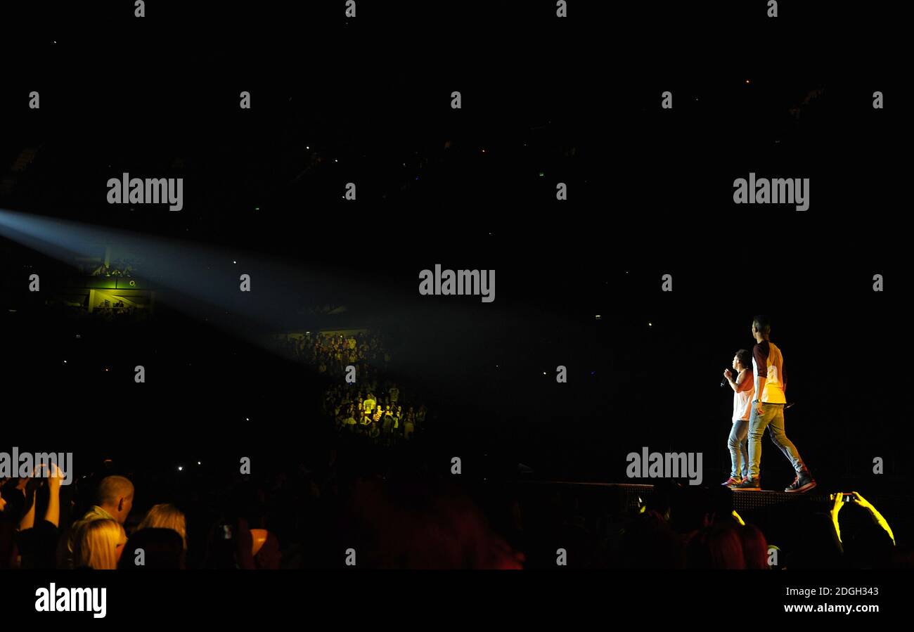 Rizzle Kicks on stage during the 2012 Capital FM Jingle Bell Ball at ...