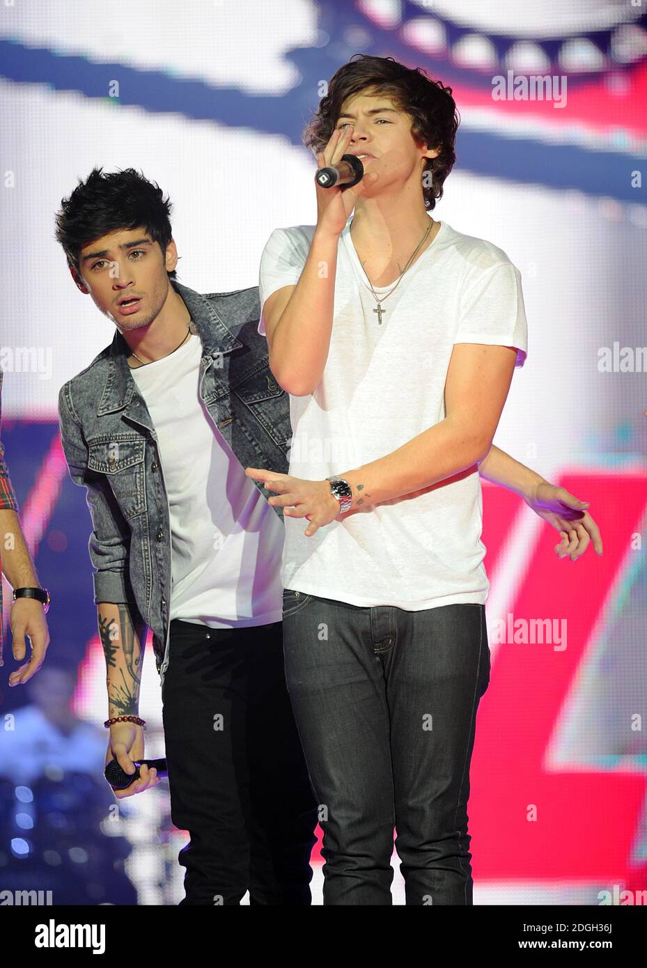 One Direction on stage during the 2012 Capital FM Jingle Bell Ball at ...