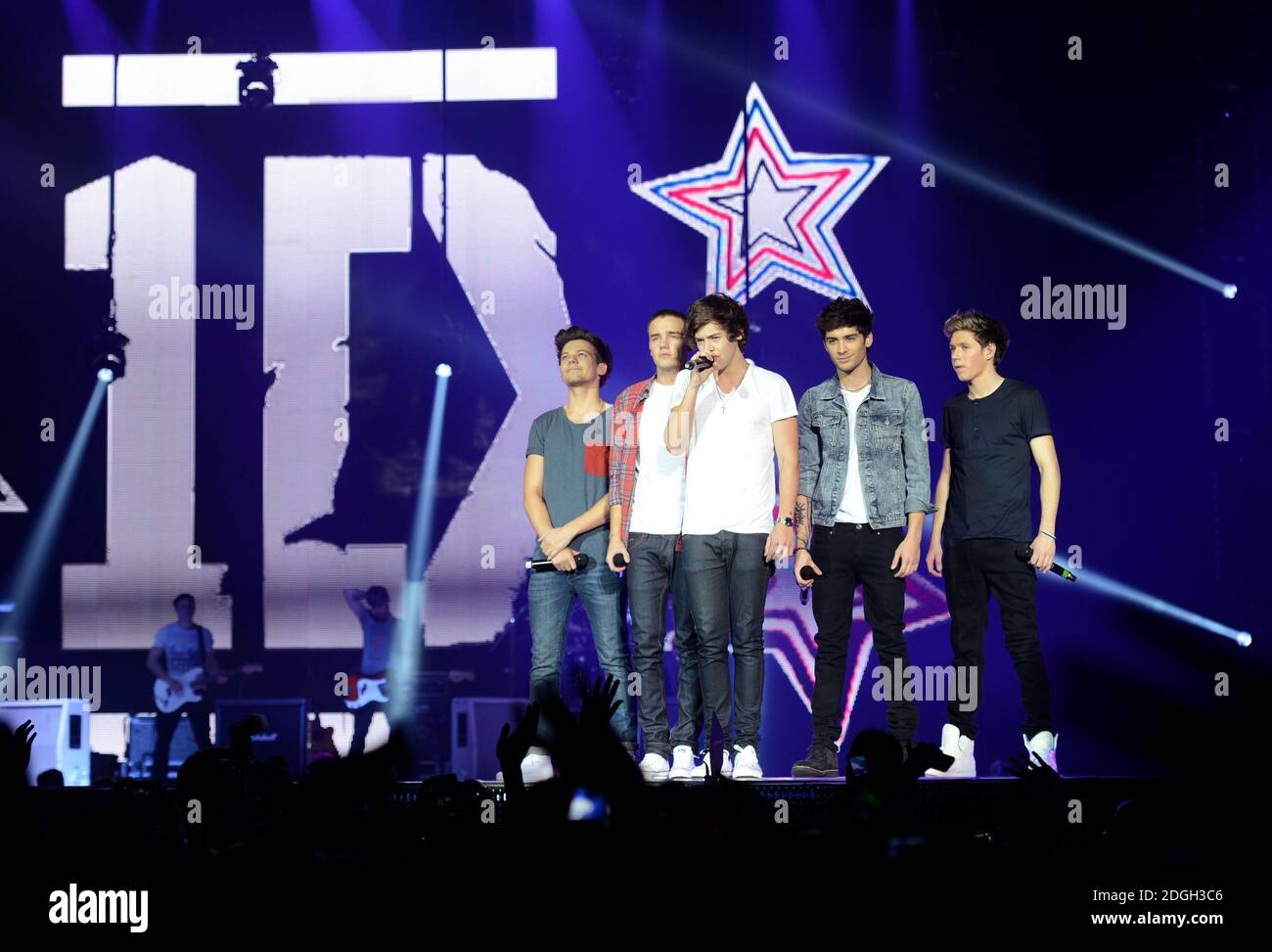 One Direction on stage during the 2012 Capital FM Jingle Bell Ball at ...