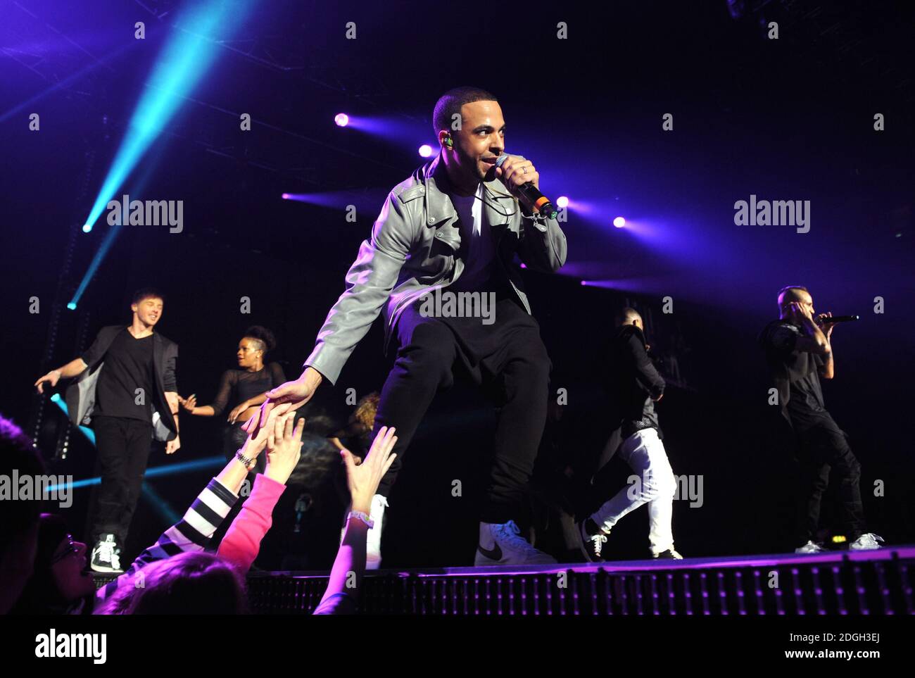 Marvin Hayes of JLS on stage during the 2012 Capital FM Jingle Bell ...
