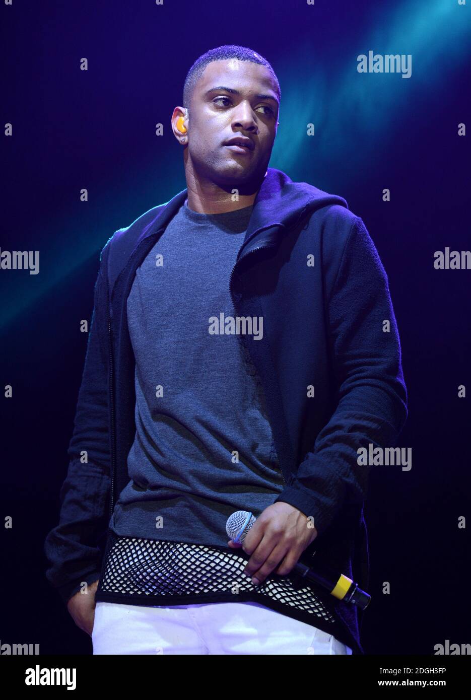 JB Gill of JLS on stage during the 2012 Capital FM Jingle Bell Ball at ...