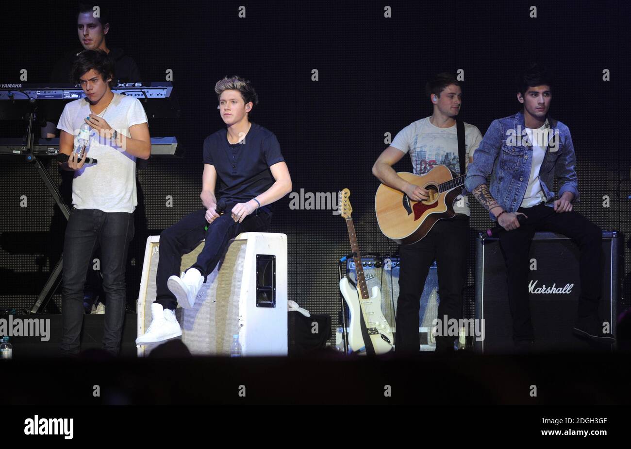 One Direction on stage during the 2012 Capital FM Jingle Bell Ball at ...