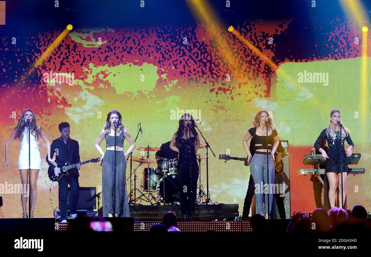Girls Aloud on stage during the 2012 Capital FM Jingle Bell Ball at the ...