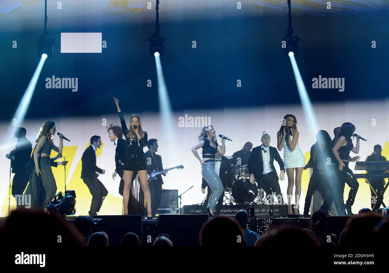 Girls Aloud on stage during the 2012 Capital FM Jingle Bell Ball at the ...