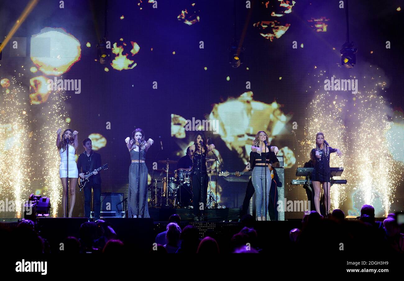 Girls Aloud on stage during the 2012 Capital FM Jingle Bell Ball at the ...