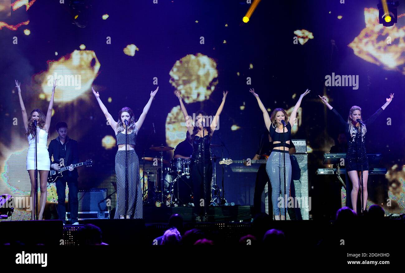 Girls Aloud on stage during the 2012 Capital FM Jingle Bell Ball at the ...