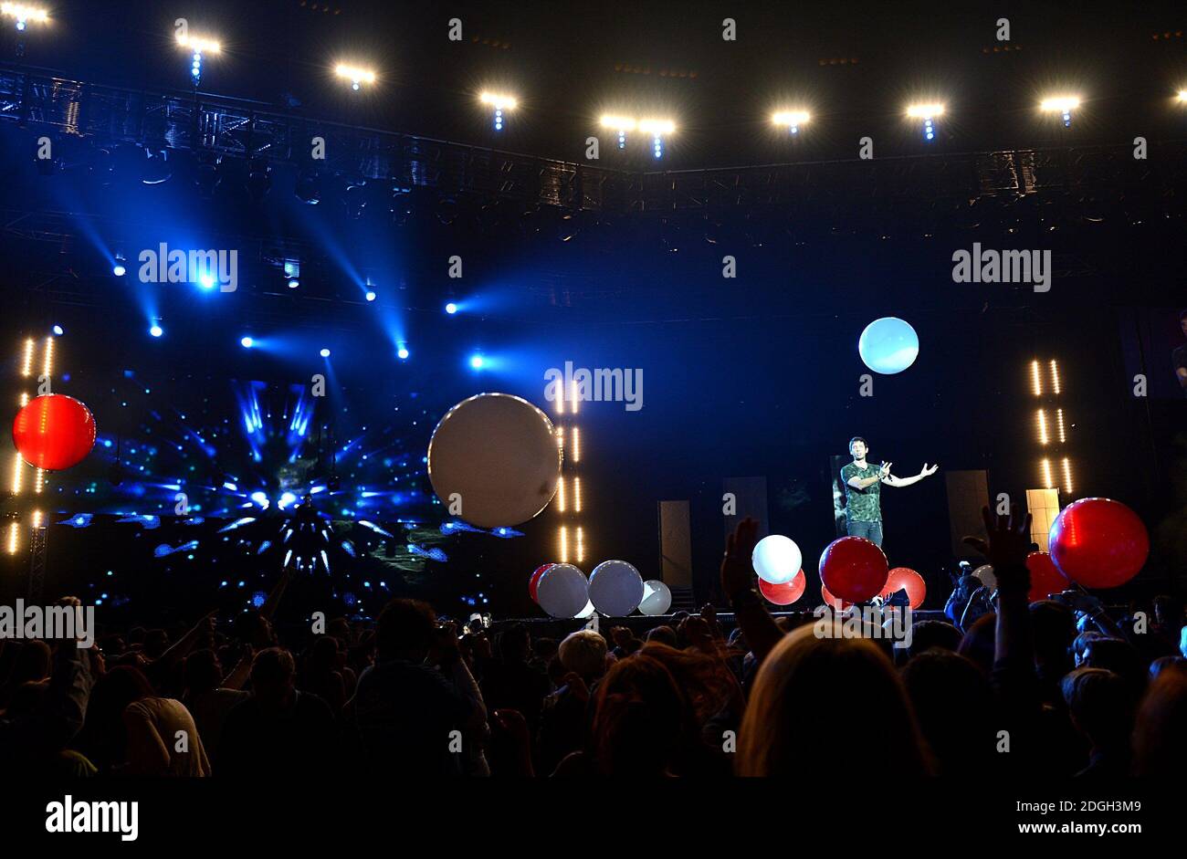 Example and Calvin Harris on stage during the 2012 Capital FM Jingle ...