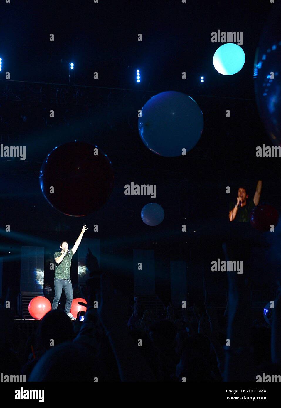 Example and Calvin Harris on stage during the 2012 Capital FM Jingle ...