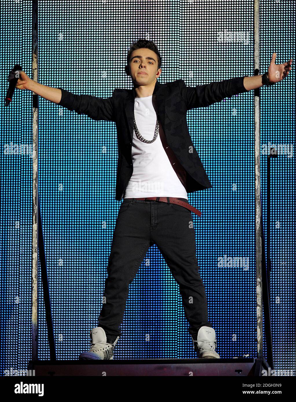 Nathan Sykes of The Wanted on stage during the 2012 Capital FM Jingle ...