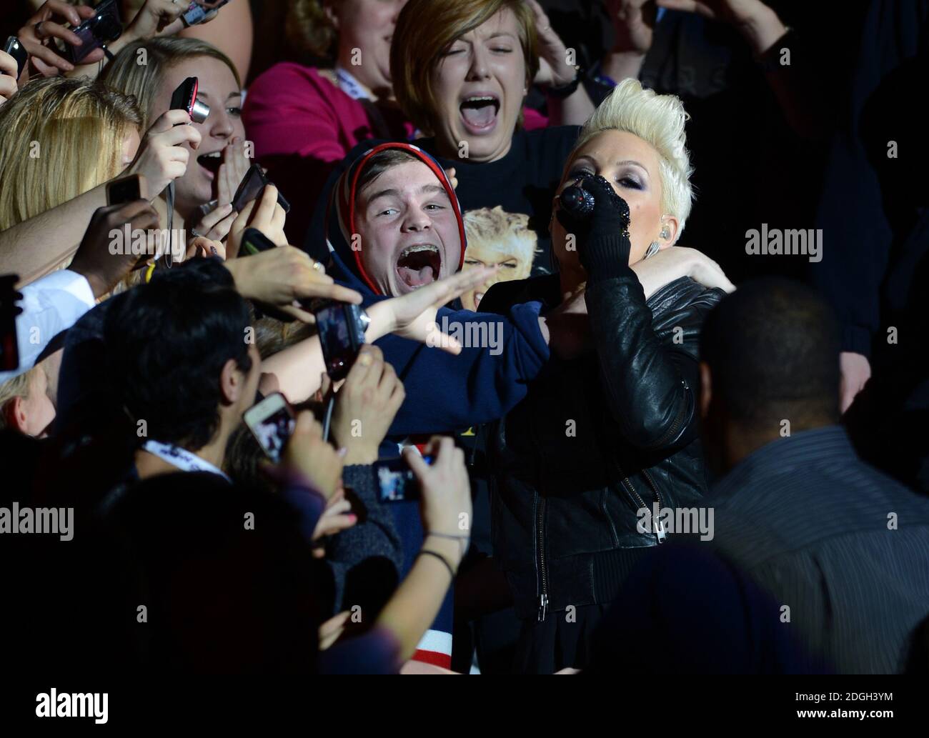 Pink on stage during the 2012 Capital FM Jingle Bell Ball at the O2 ...