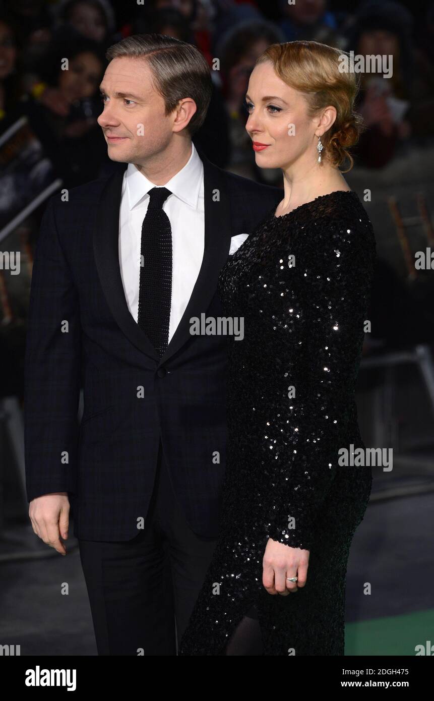 Martin Freeman and partner Amanda Abbington arriving at The Hobbit, An ...