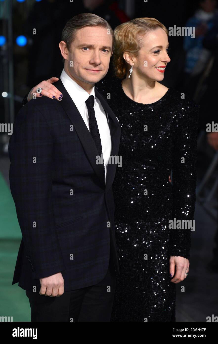 Martin Freeman and partner Amanda Abbington arriving at The Hobbit, An ...