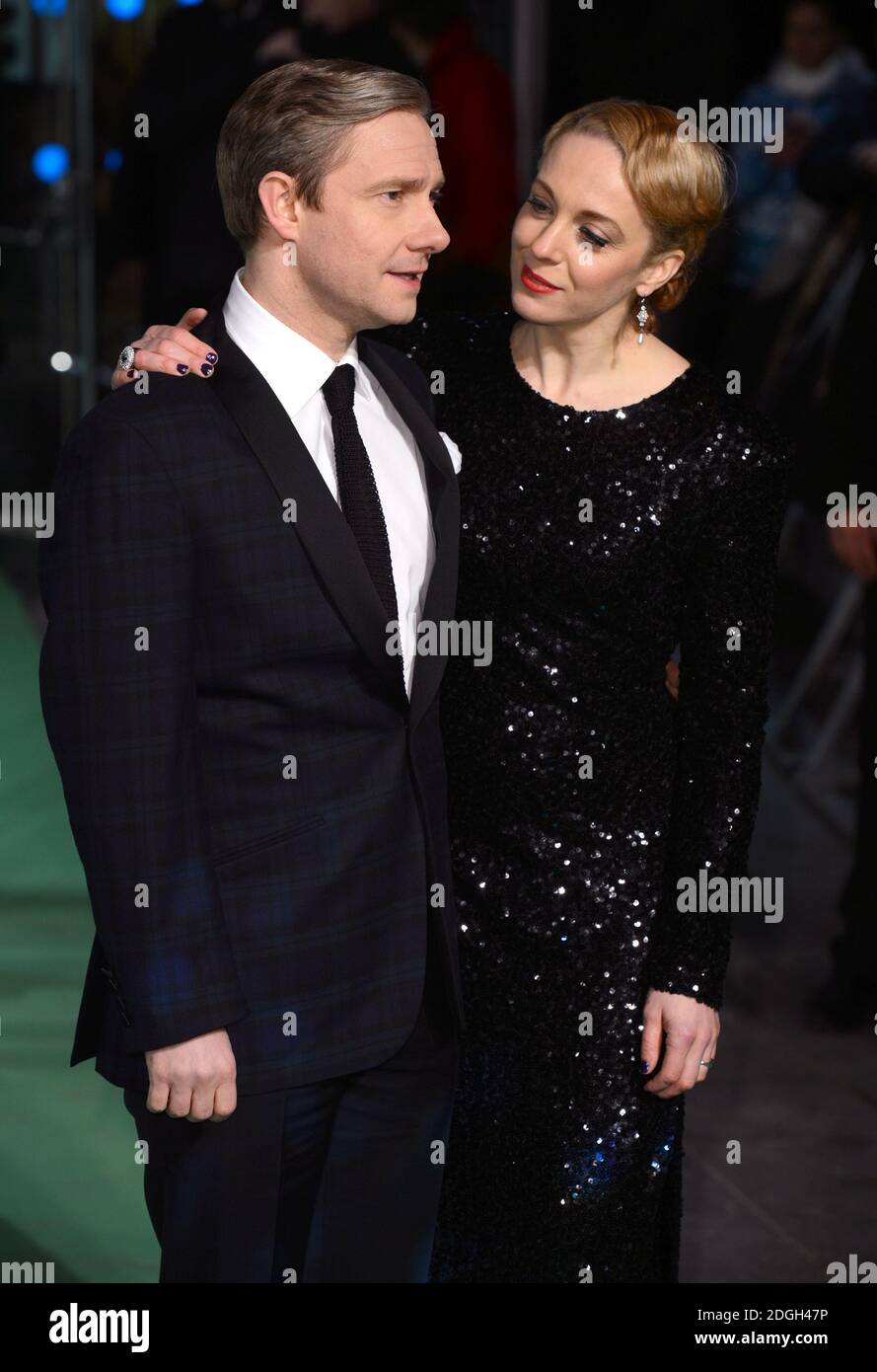 Martin Freeman and partner Amanda Abbington arriving at The Hobbit, An ...