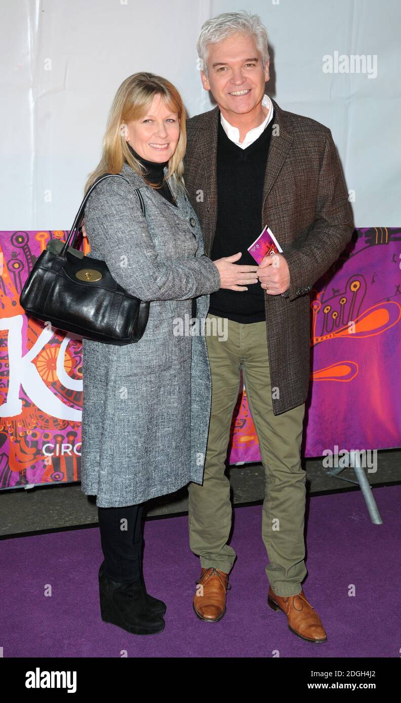Phillip Schofield and Wife arriving at the gala performance of Cirque ...