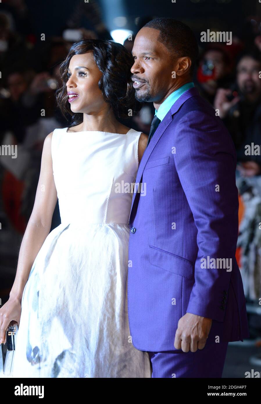 Kerry Washington and Jamie Foxx arriving at the Django Unchained UK ...