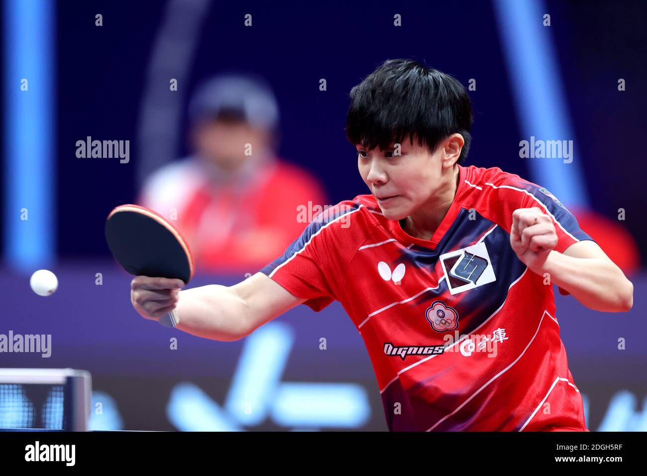Taiwanese table tennis player Cheng I-ching plays against Puerto Rican ...