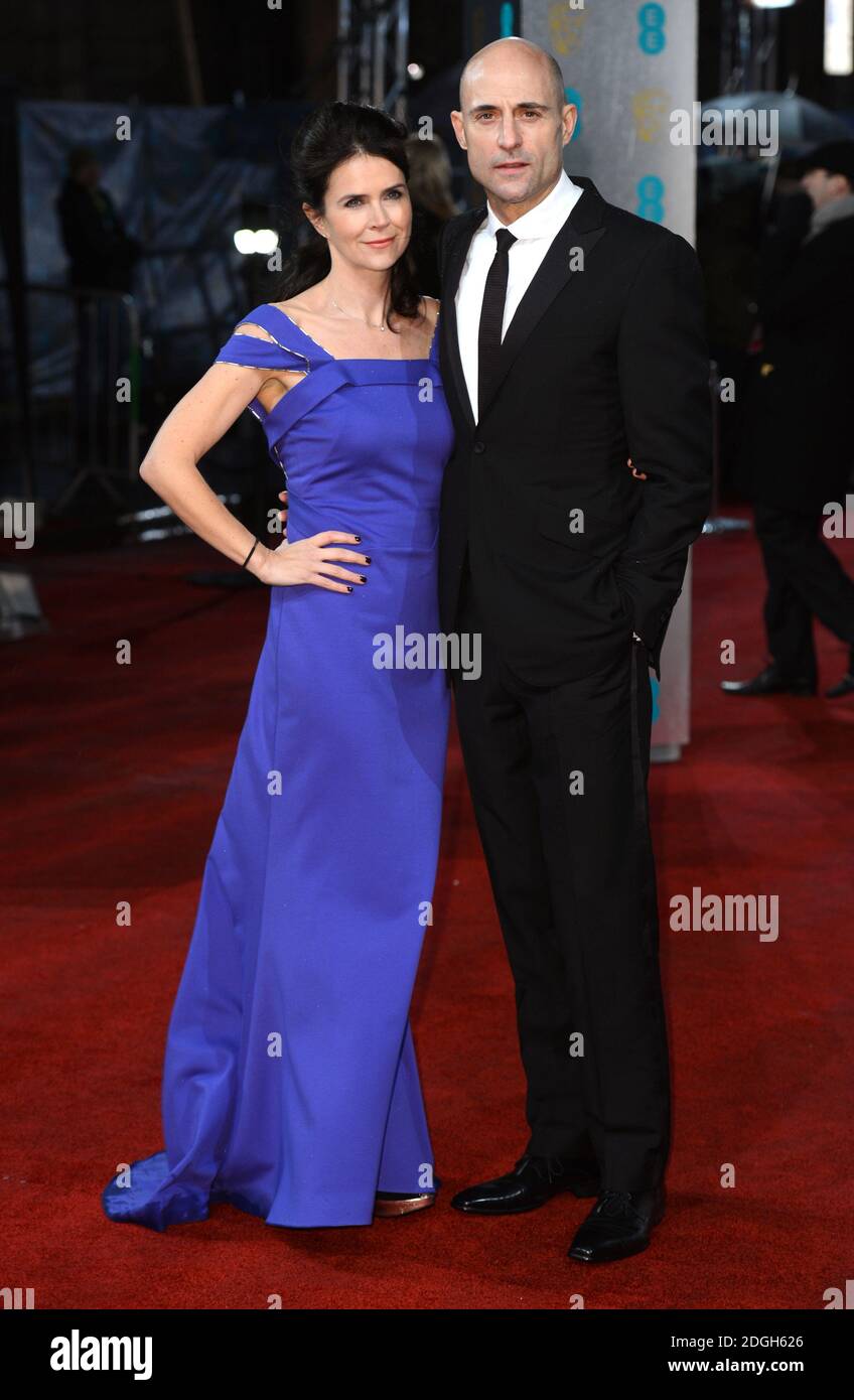 Mark Strong and wife arriving at The EE British Academy Film Awards ...