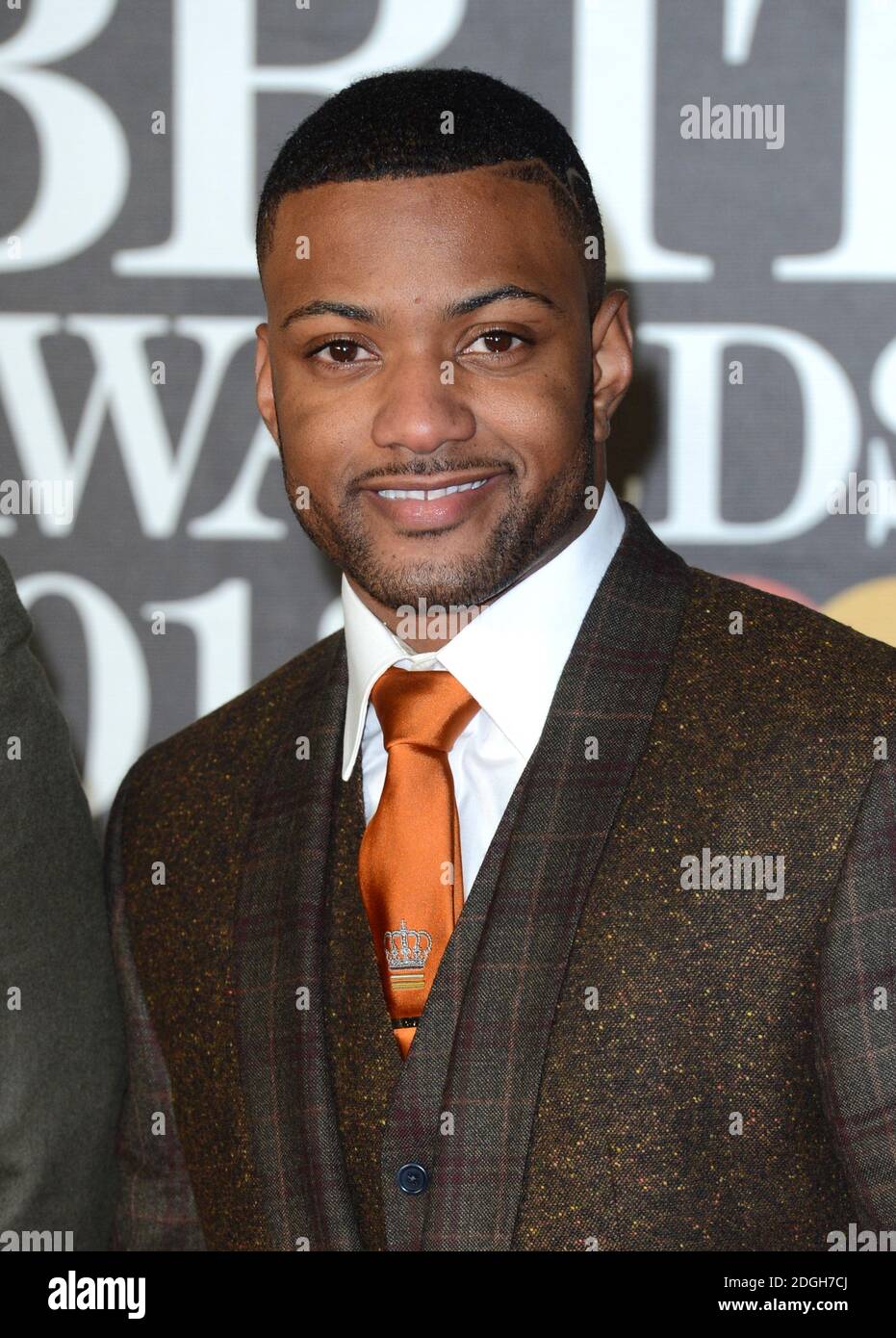 J.B. Gill of JLS arriving at The Brit Awards 2013, the O2 Arena, London ...