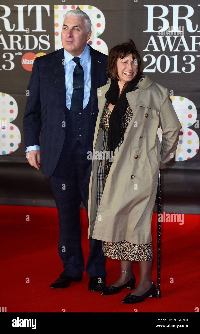 Mitch Winehouse and Wife arriving at The Brit Awards 2013, the O2 Arena ...