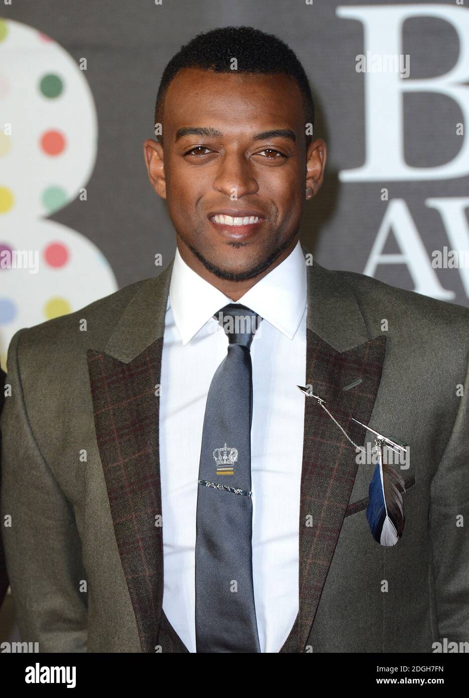 Oritse Williams of JLS arriving at The Brit Awards 2013, the O2 Arena ...