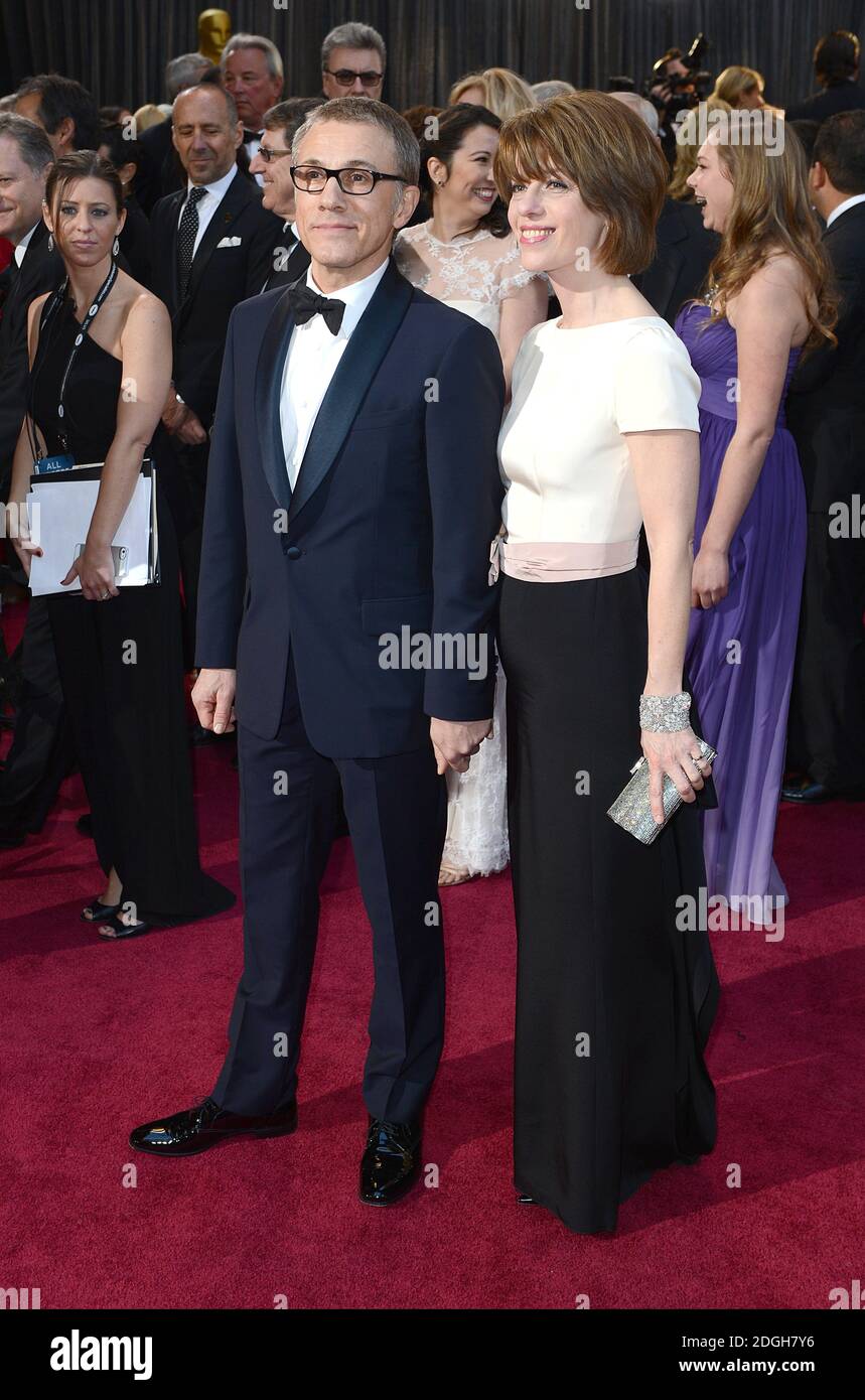 Christoph Waltz and Judith Holste arriving for the 85th Academy Awards ...