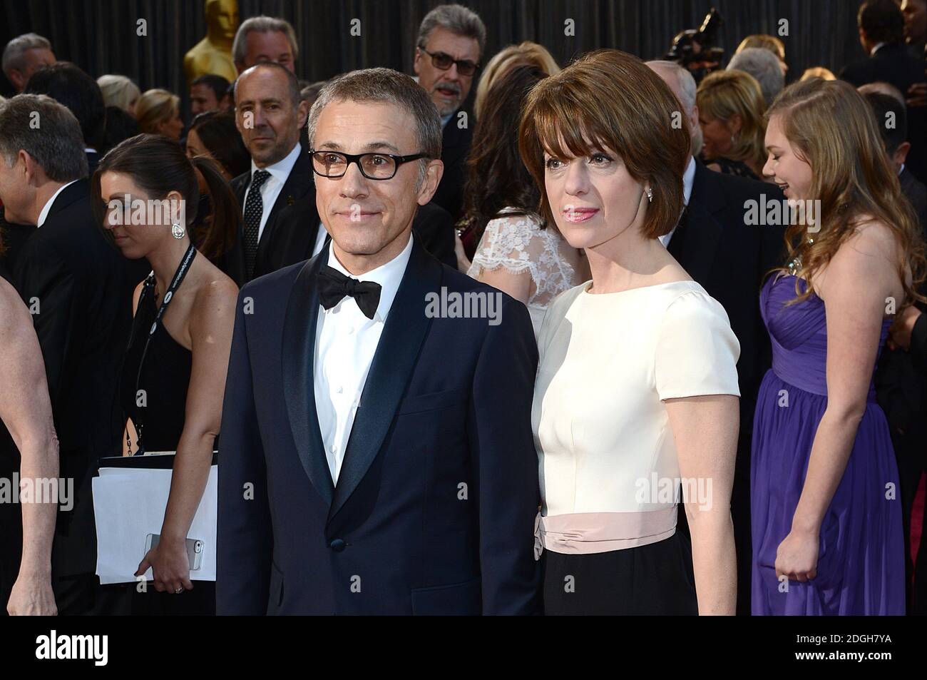 Christoph Waltz and Judith Holste arriving for the 85th Academy Awards ...