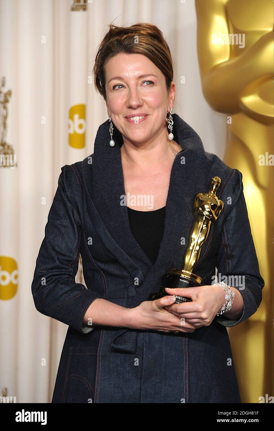 Jacqueline Durran with the award for achievement in Costume Design FOr ...