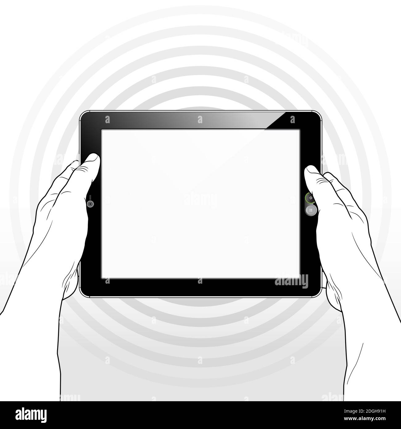 A Tablet computer wirelessly accessing the Internet / WWW streaming ...