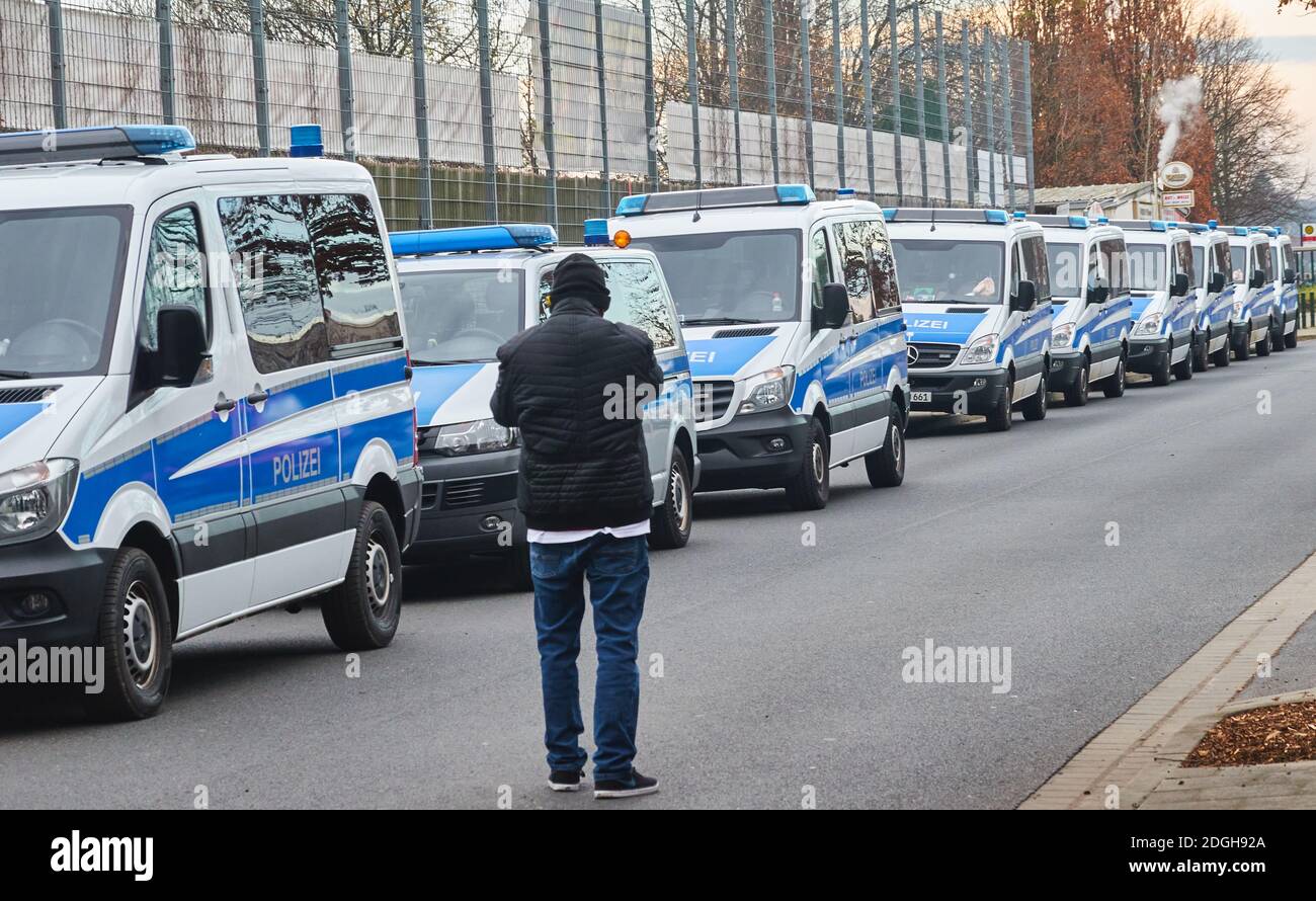 Braunschweig, Germany, December 05., 2020: Rear view of a press ...
