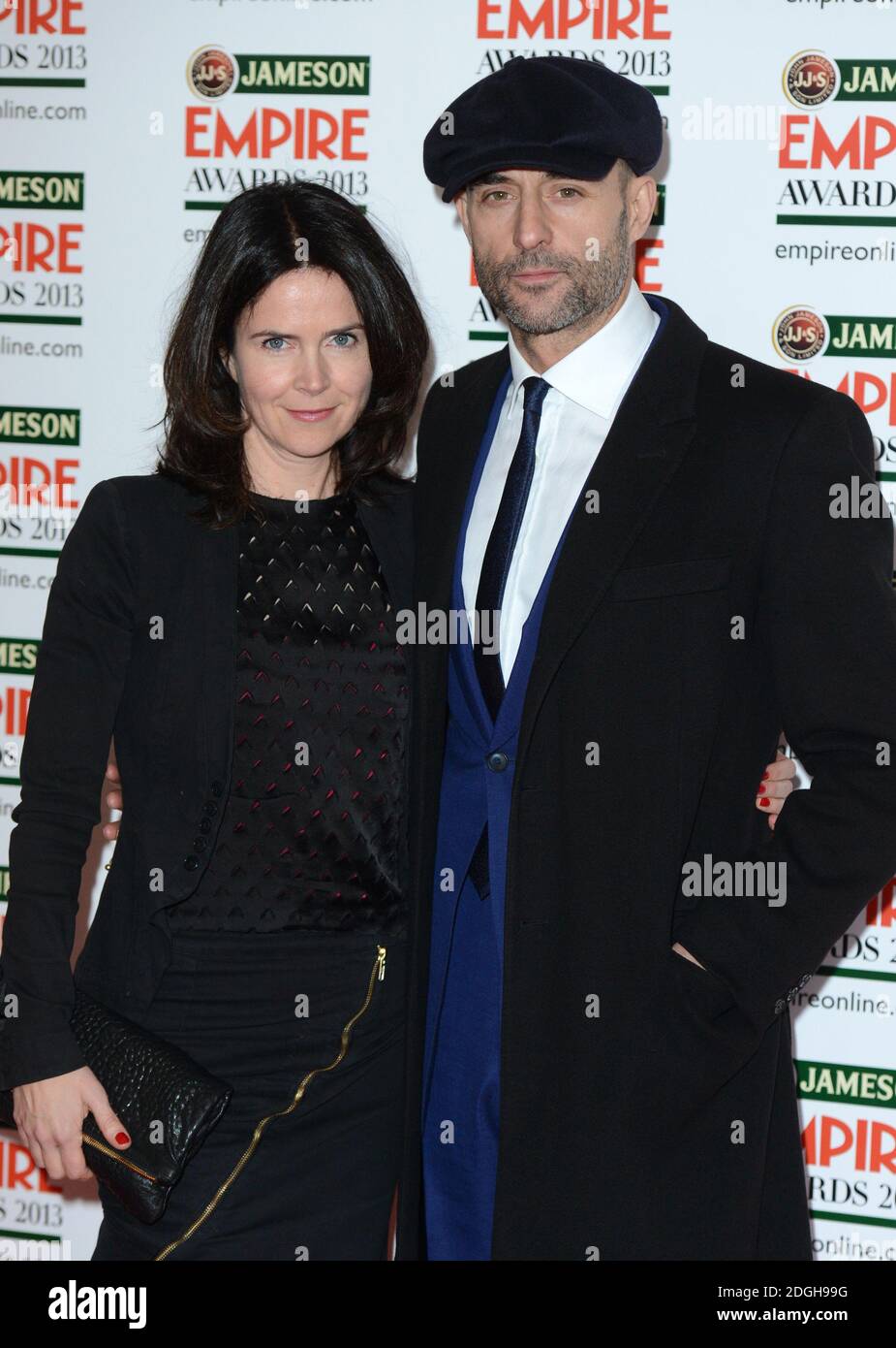 Mark Strong and wife arriving at the Empire Film Awards at the ...