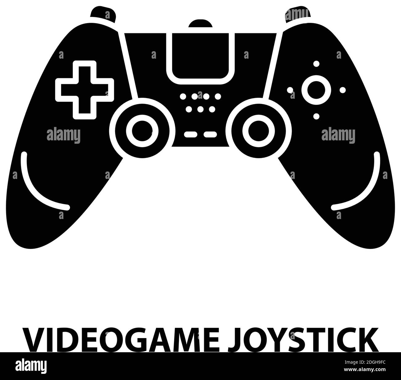 videogame joystick icon, black vector sign with editable strokes ...