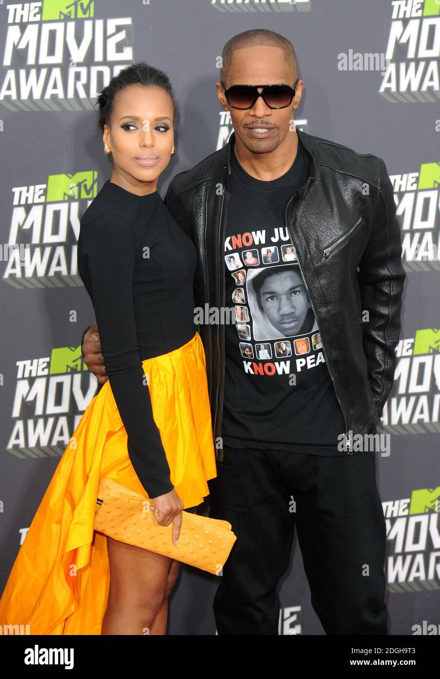 Kerry Washington and Jamie Foxx arriving at The MTV Movie Awards 2013 ...