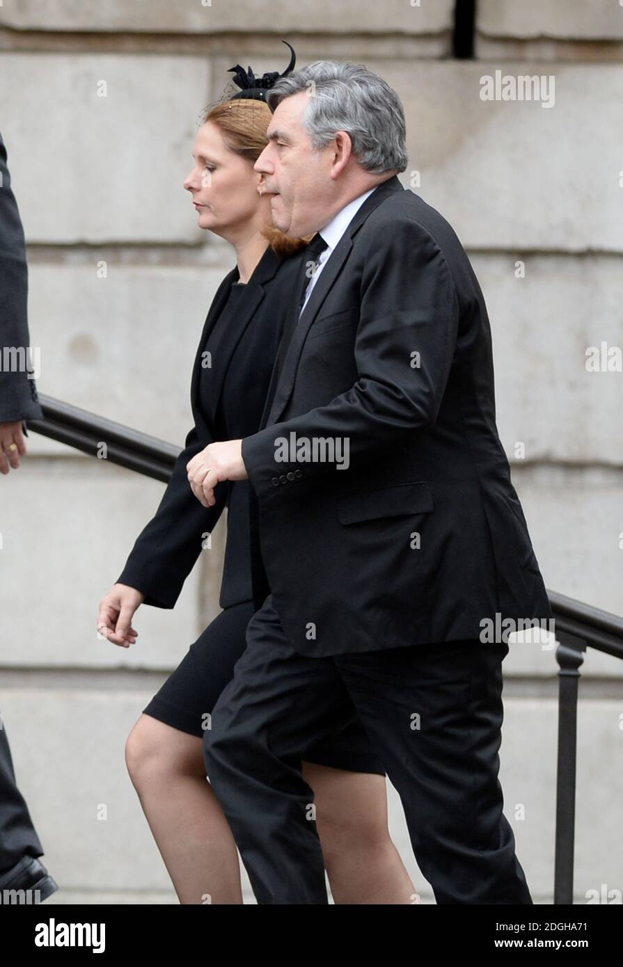 Gordon Brown and Sarah Brown at The Funeral of Margaret Thatcher, St ...