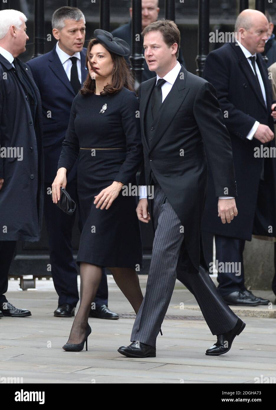 Nick Clegg and Miriam Clegg at The Funeral of Margaret Thatcher, St ...