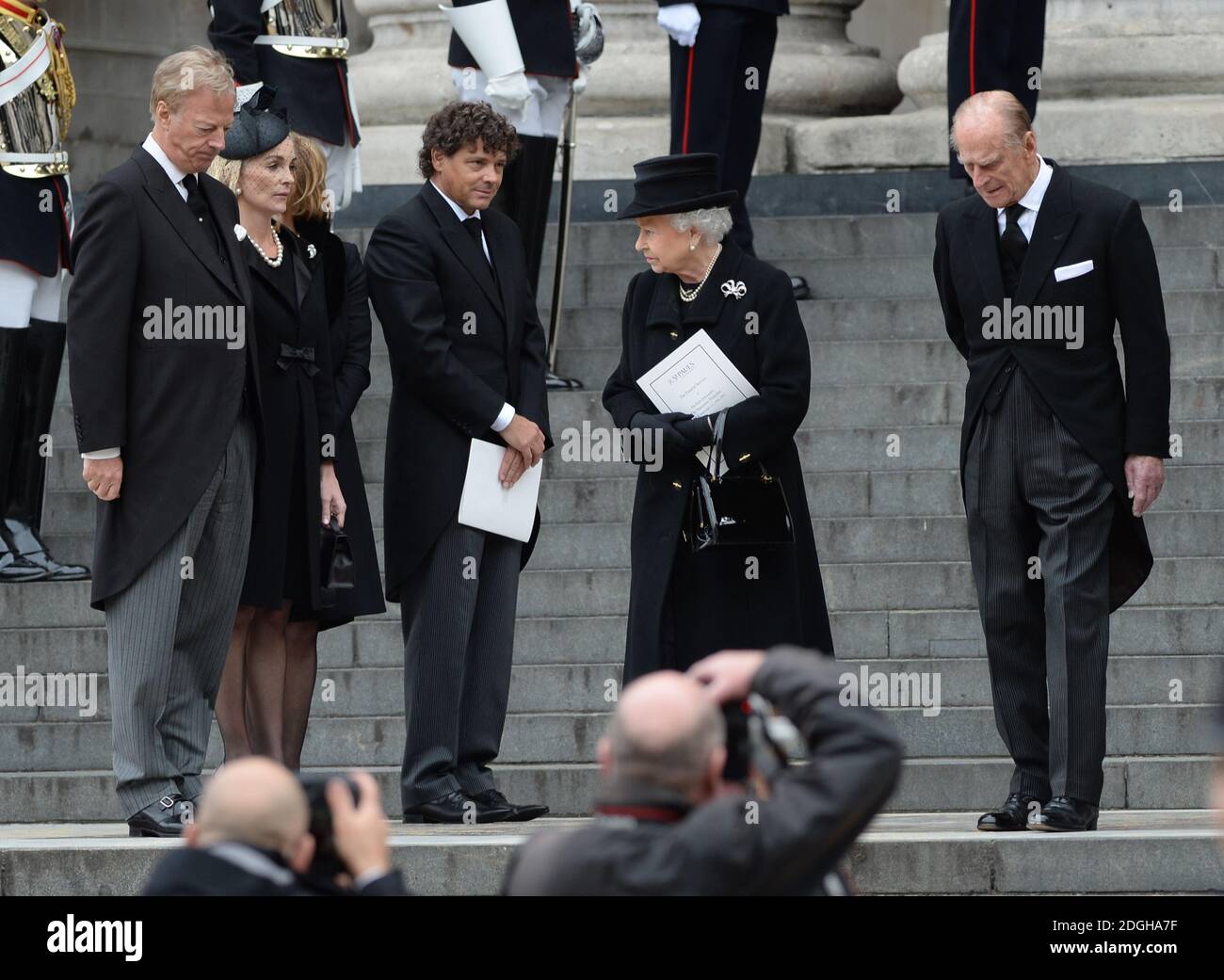 Mark Thatcher, Sarah Thatcher and Marco Grass are greeted by HM The ...