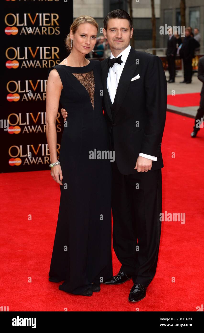 Tom Chambers and his wife Clare arriving at the Olivier Awards 2013 ...