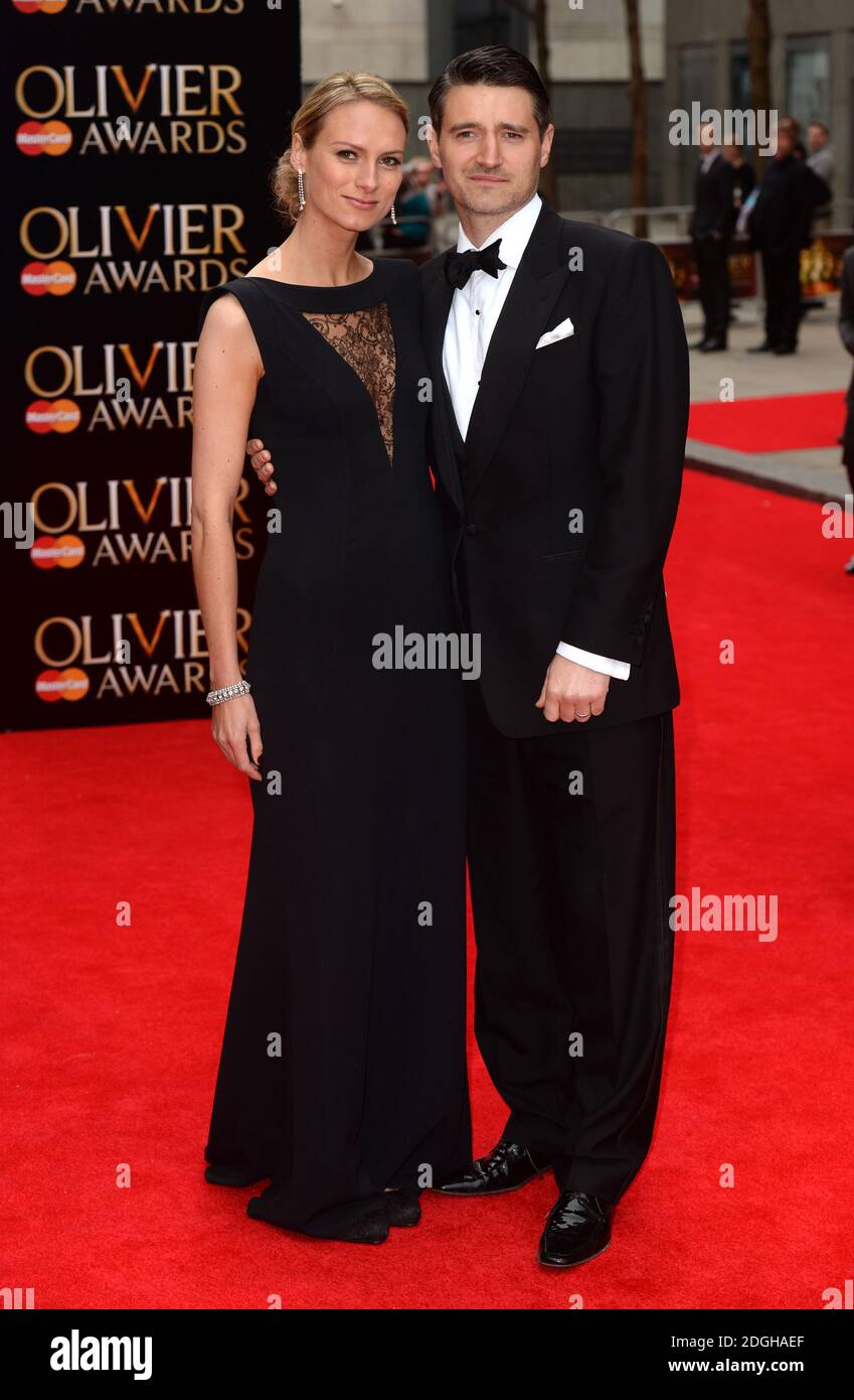 Tom Chambers and his wife Clare arriving at the Olivier Awards 2013 ...