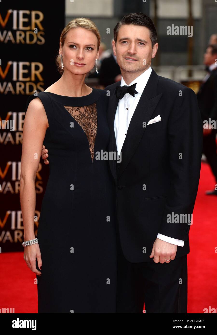 Tom Chambers and his wife Clare arriving at the Olivier Awards 2013 ...
