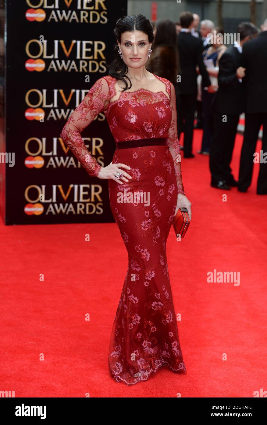 Idina Menzel arriving at the Olivier Awards 2013, Royal Opera House ...