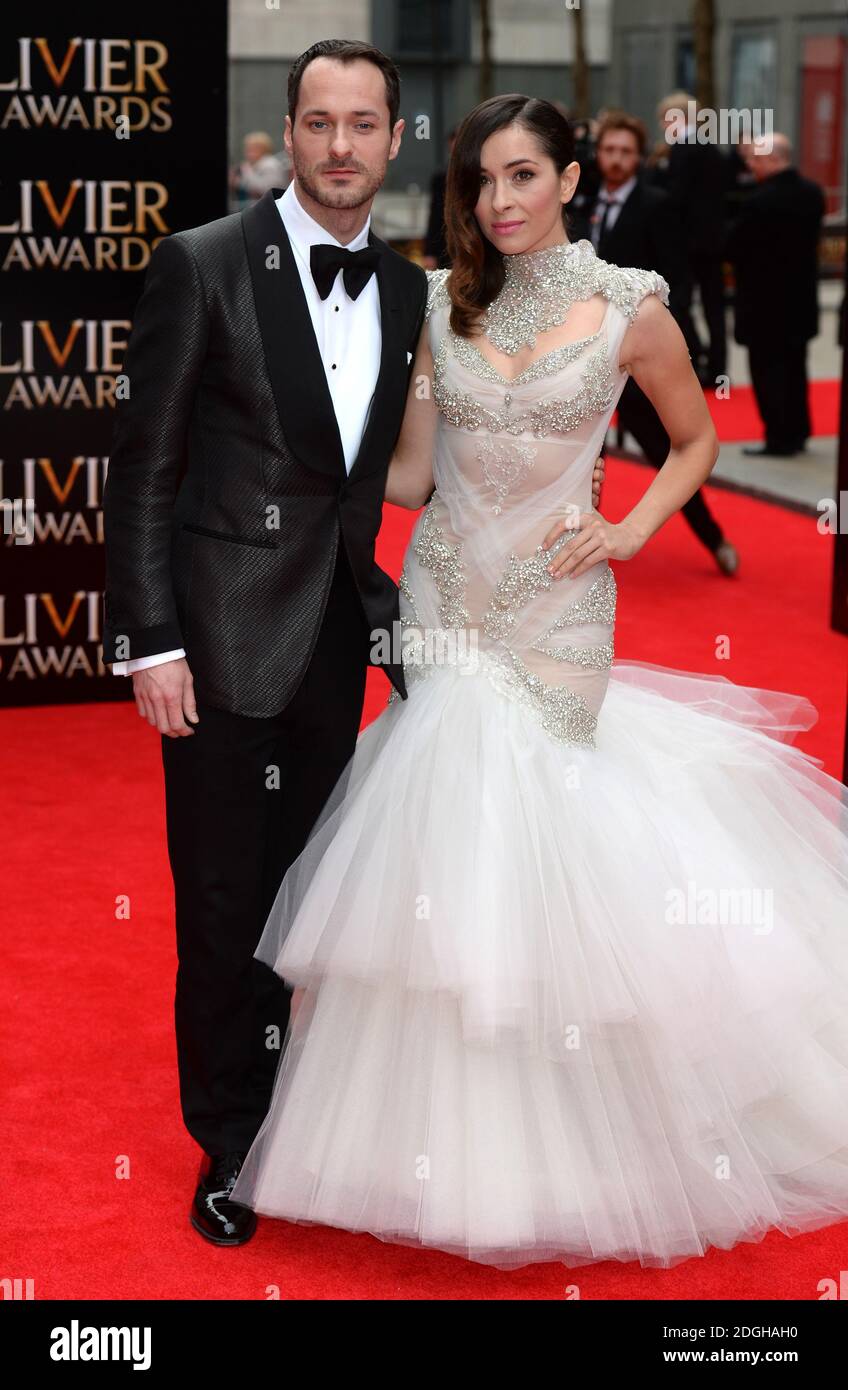 Declan Bennett and Zrinka Cvitesic arriving at the Olivier Awards 2013 ...