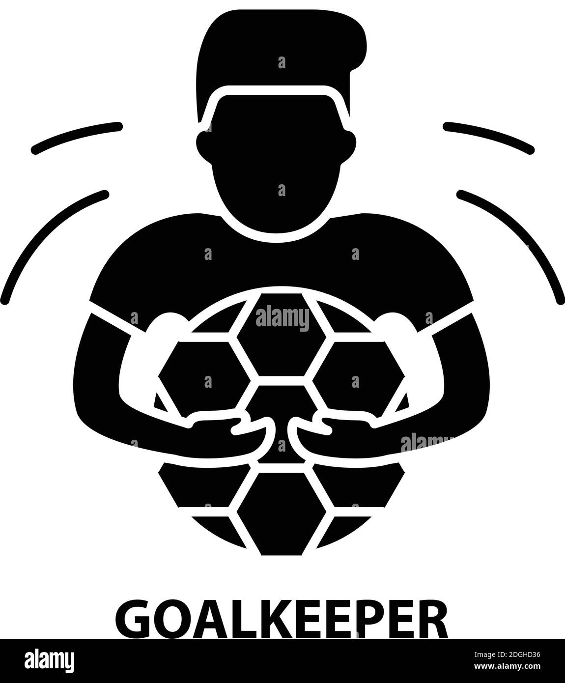 goalkeeper icon, black vector sign with editable strokes, concept ...