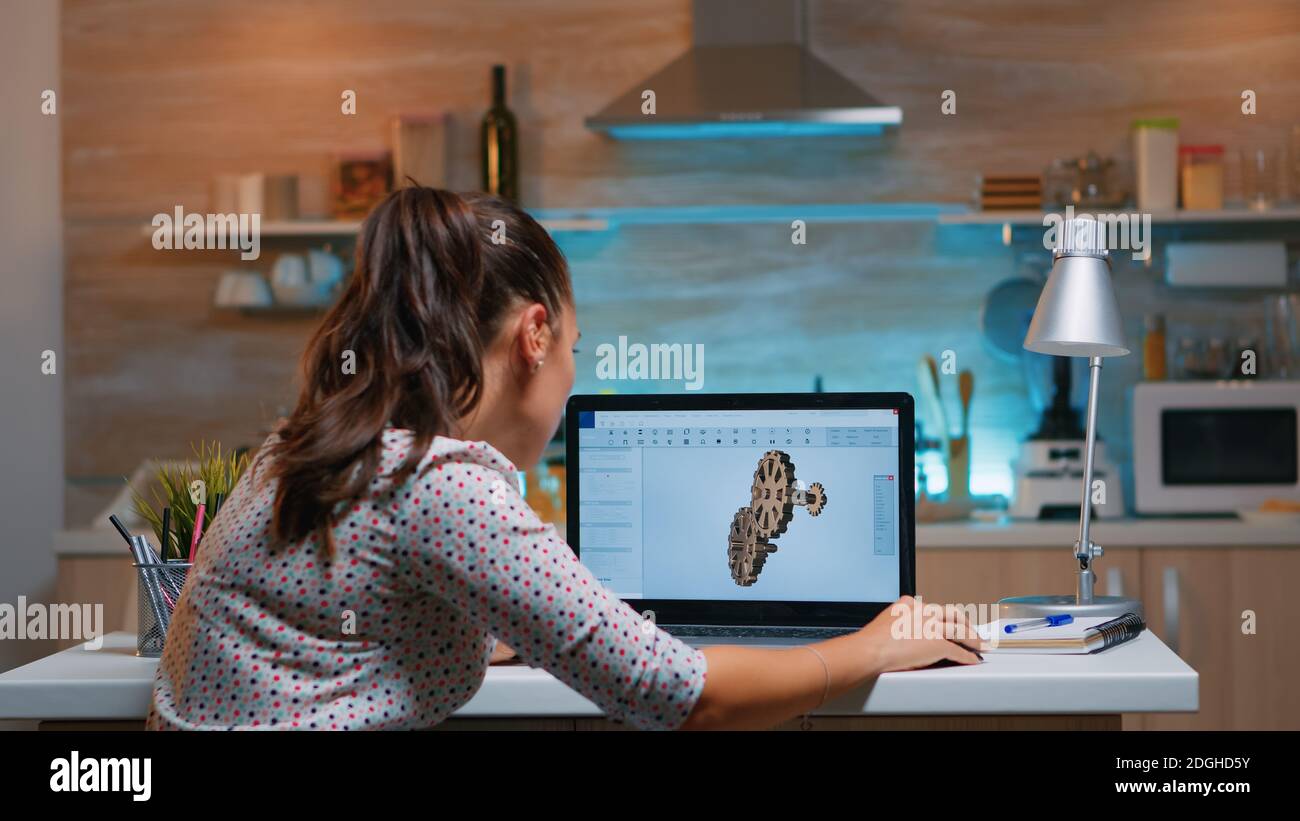 Female architect drawing with cad hi-res stock photography and images ...